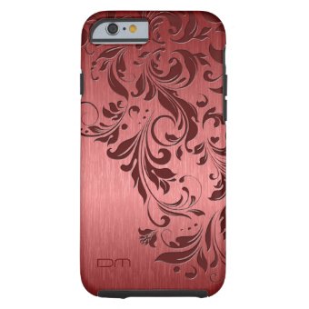 Red Metallic Brushed Aluminum & Burgundy Lace Case-Mate iPhone Case ...