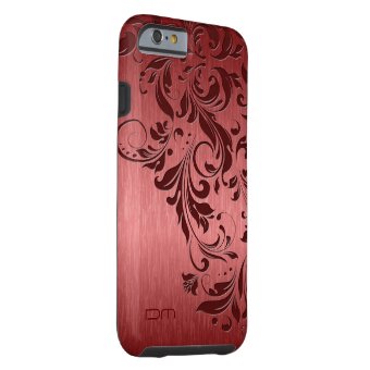 Red Metallic Brushed Aluminum & Burgundy Lace Case-Mate iPhone Case ...