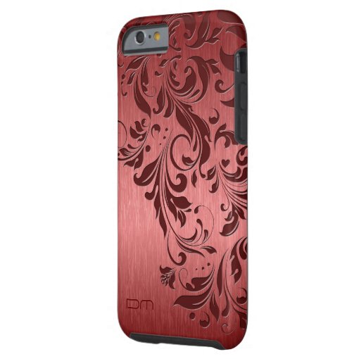 Red Metallic Brushed Aluminum & Burgundy Lace Case-Mate iPhone Case ...