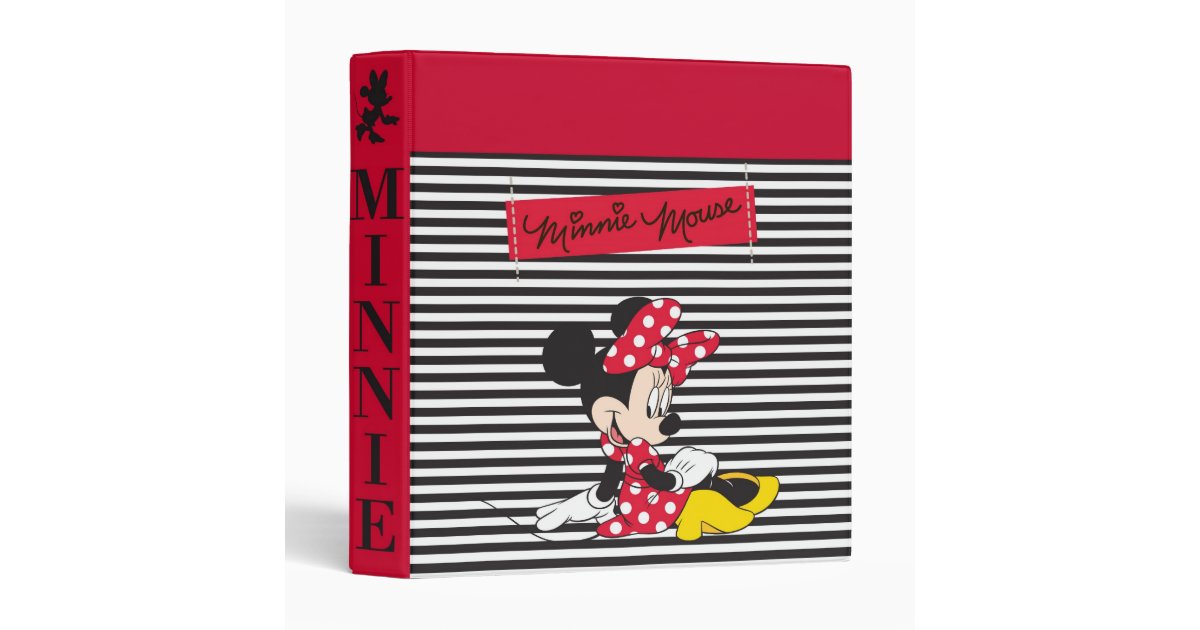 Red Minnie | Cute Binder | Zazzle
