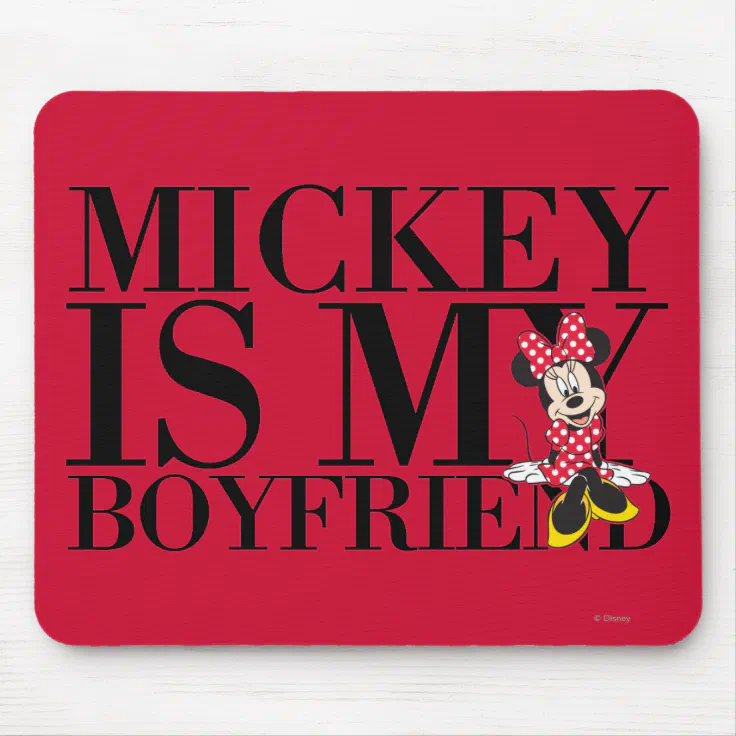 Red Minnie | Mickey is My Boyfriend Mouse Pad | Zazzle