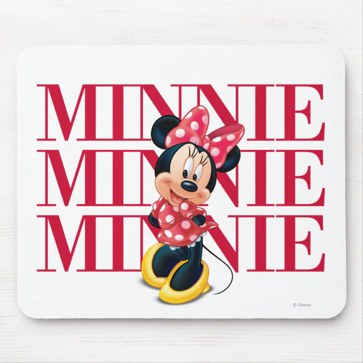 Red Minnie | Name Mouse Pad | Zazzle