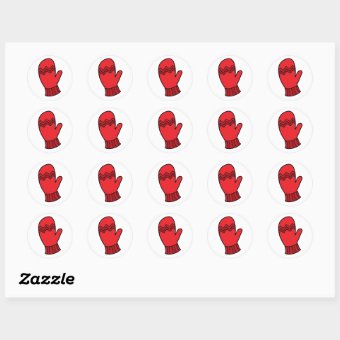 Red Mitten Sticker | Zazzle