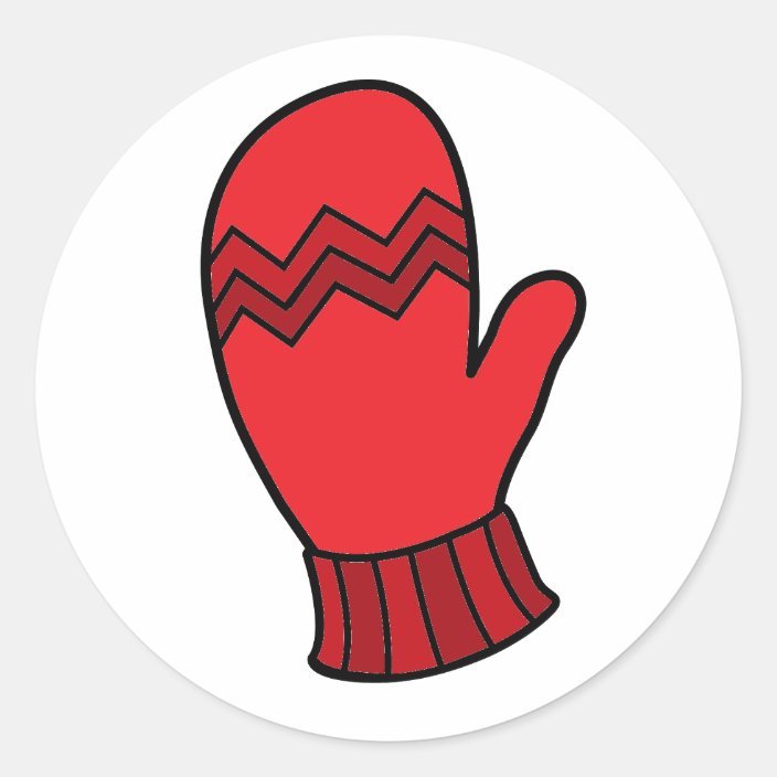 Red Mitten Sticker | Zazzle