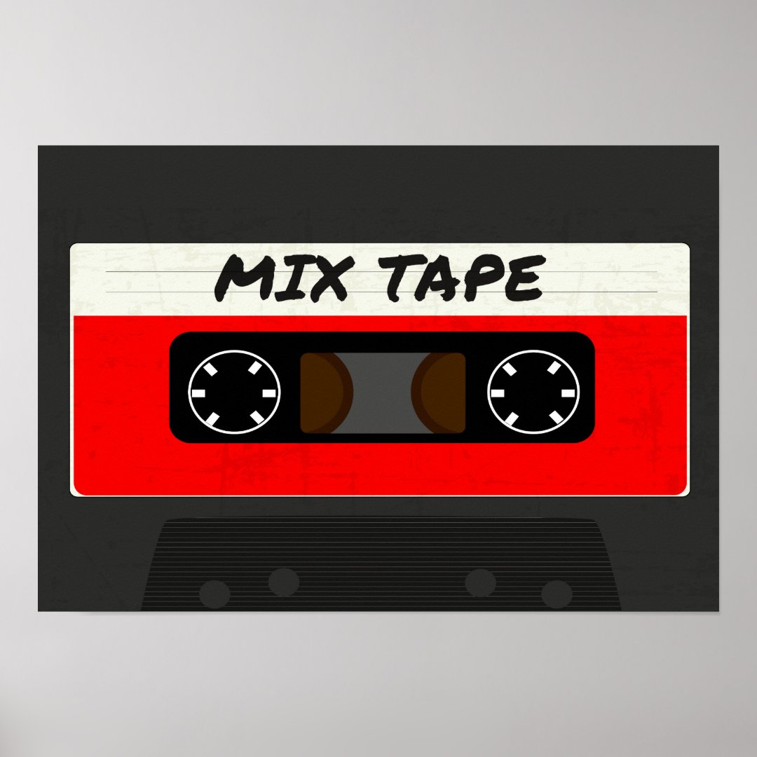 Red Mix Tape - 80s And 90s Retro Inspired Gift Poster | Zazzle