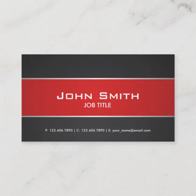 Red Modern Elegant Professional Classy Business Card | Zazzle