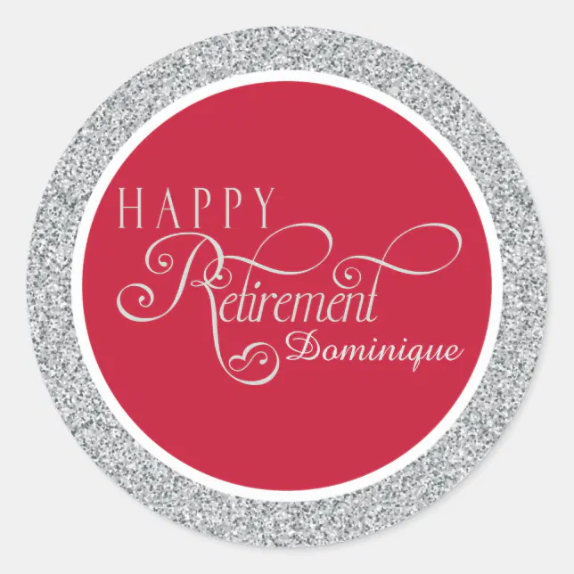 Red Modern Retirement Party Stickers | Zazzle