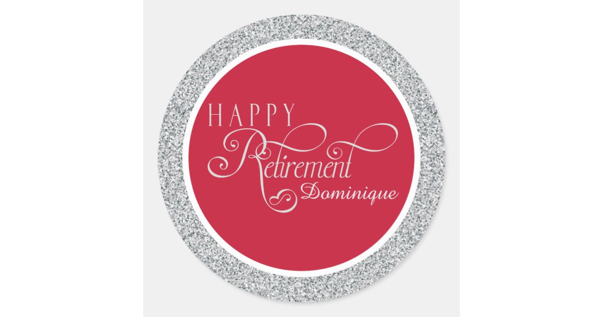 Red Modern Retirement Party Stickers | Zazzle