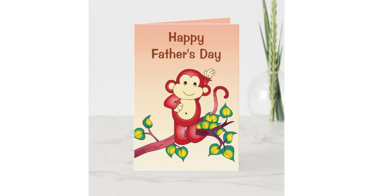 Red Monkey Animal Fathers Day Card | Zazzle
