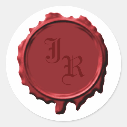Red Monogram Seal Wedding Stickers | Zazzle.com