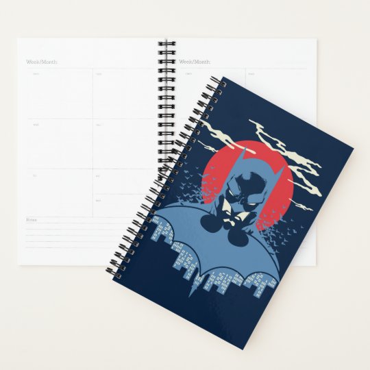 Red Moon Batman With Logo Planner | Zazzle.com
