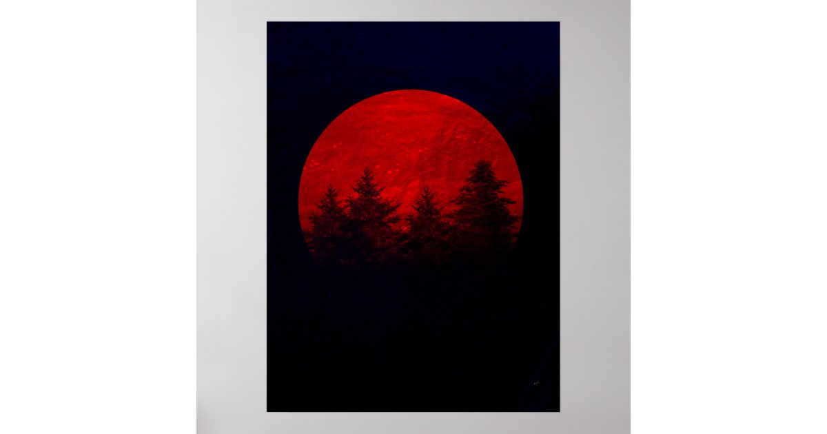 Red Moon Poster | Zazzle