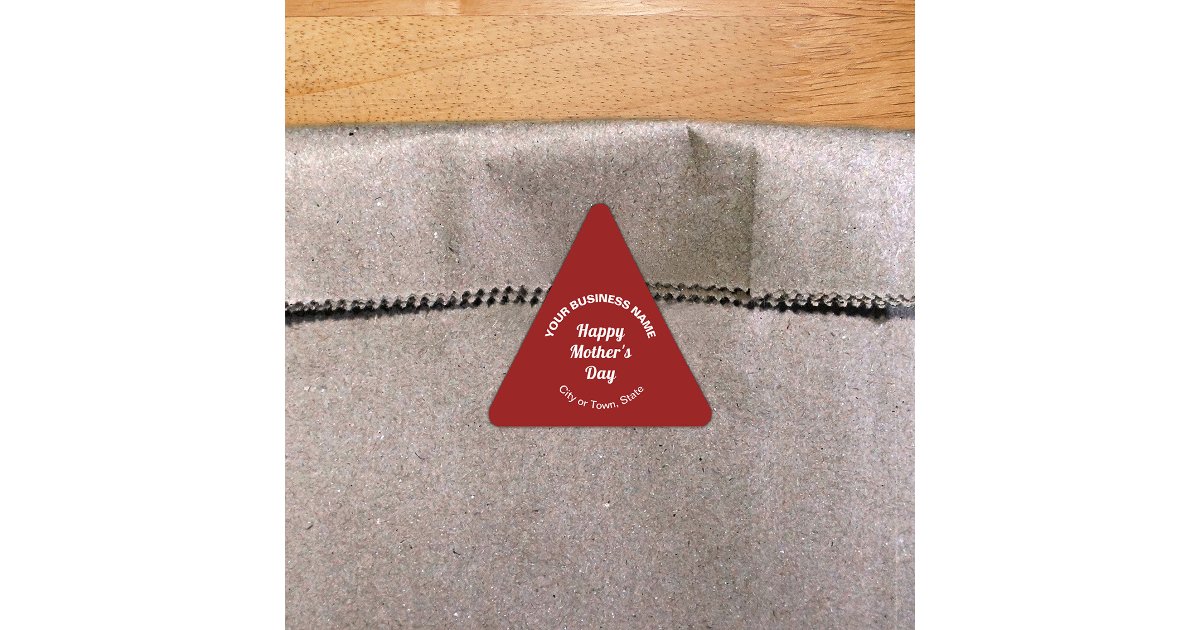 Red Mother’s Day Business Triangle Shape Sticker | Zazzle