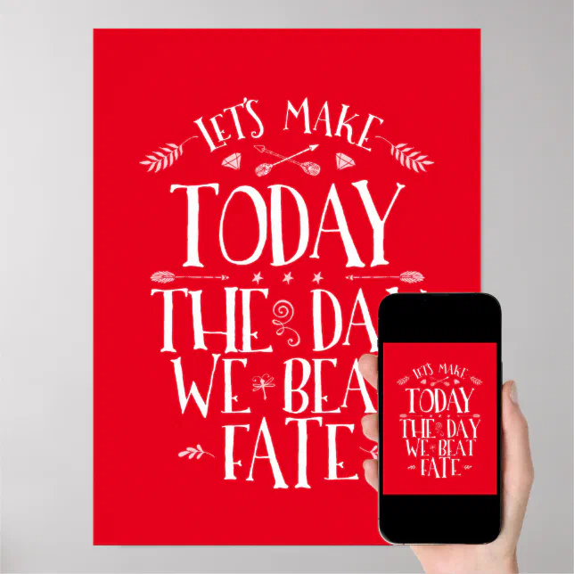 Red Motivational Life Quotes Calligraphy Poster | Zazzle