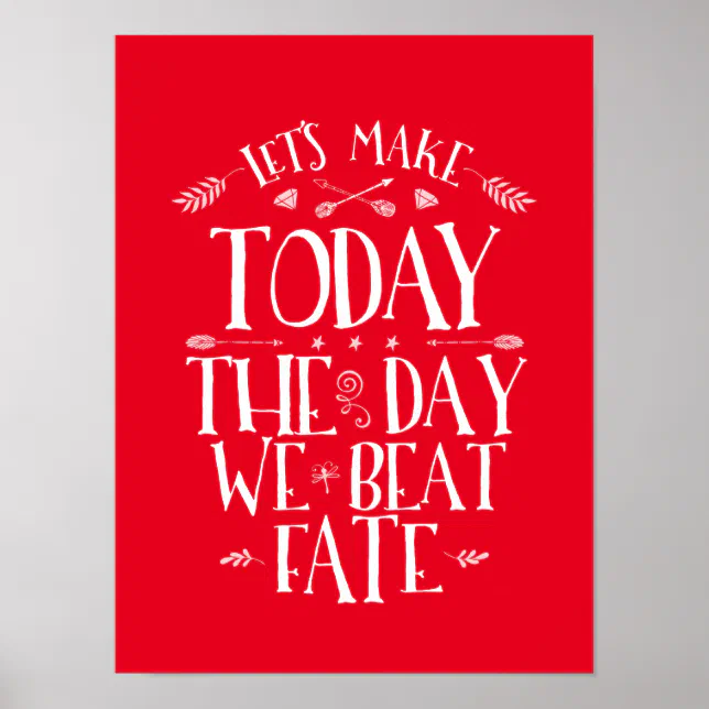 Red Motivational Life Quotes Calligraphy Poster | Zazzle