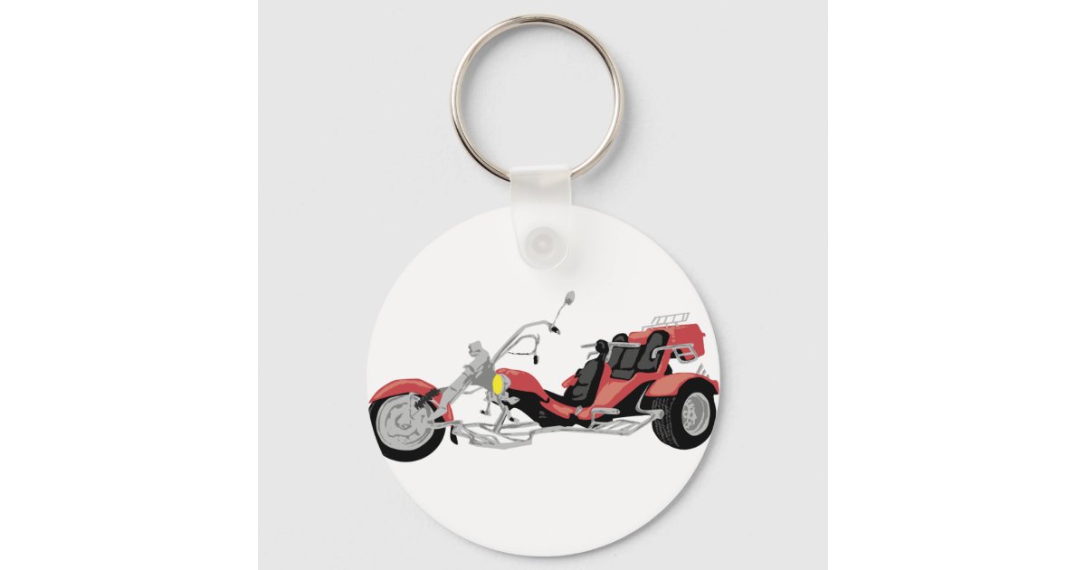 red motorcycle trike keychain | Zazzle