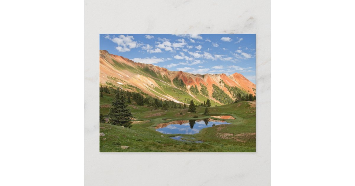 Red Mountain Reflection Postcard | Zazzle