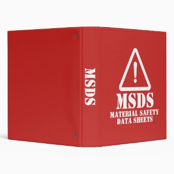 Red MSDS Material Safety Data Sheets 3 Ring Binder | Zazzle