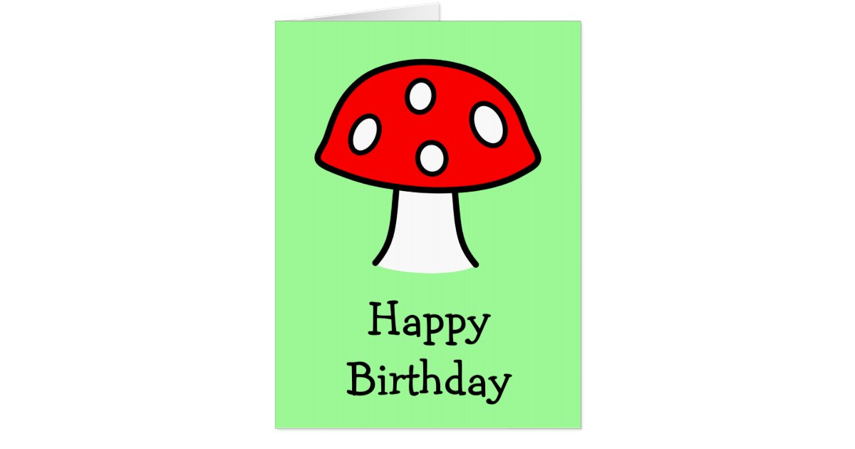 Red Mushroom Big Birthday Card | Zazzle