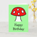 Red Mushroom Birthday Card | Zazzle