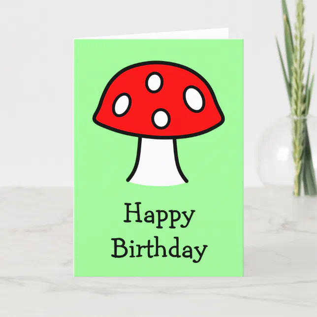 Red Mushroom Birthday Card | Zazzle