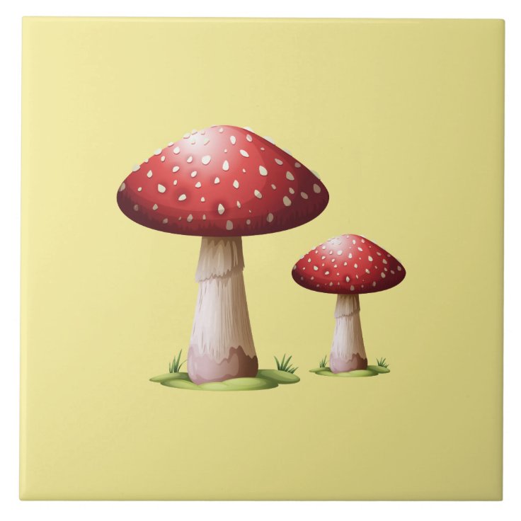 Red Mushroom Ceramic Tile | Zazzle