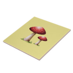 Red Mushroom Ceramic Tile | Zazzle