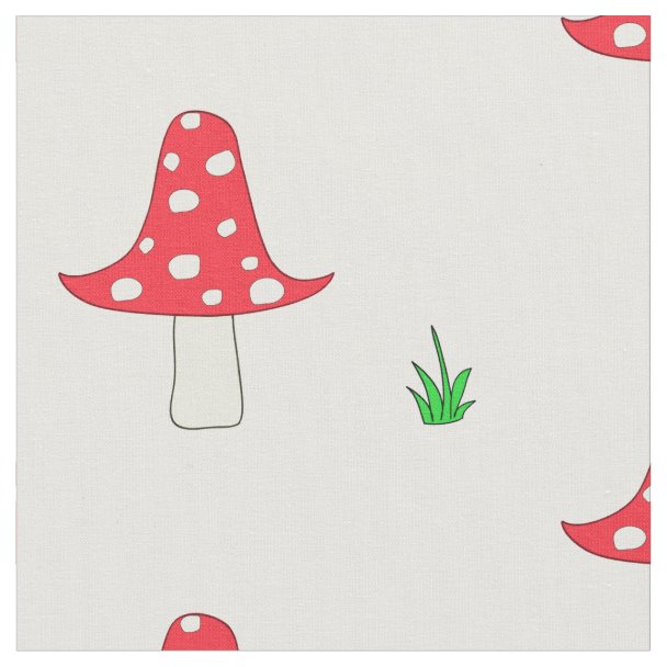 Vintage Mushroom Pattern Fabric | Zazzle