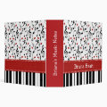 Red Music Note and Piano Album Binder | Zazzle