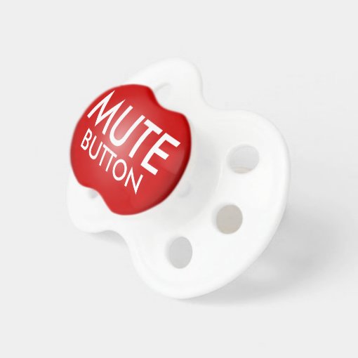 Red Mute Button Funny Pacifier for Baby/Toddler | Zazzle