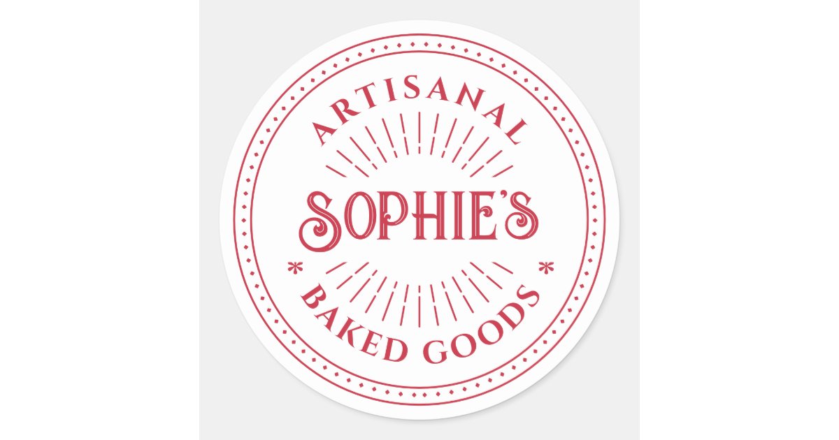 Red Name Logo Food Labels | Zazzle