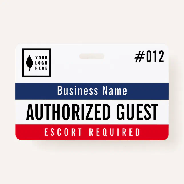 Red Navy Authorized Guest Add Your Logo Badge | Zazzle