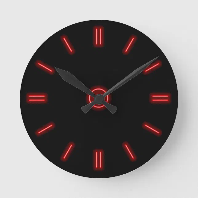 Red Neon Clock | Zazzle