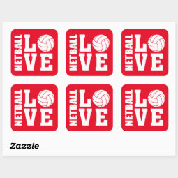 Red Netball Love Stickers | Zazzle