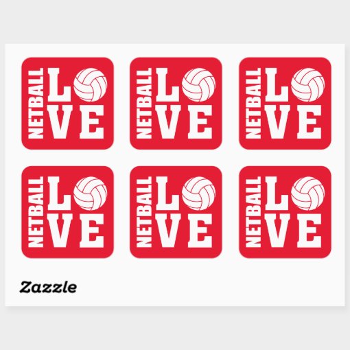 Red Netball Love Stickers | Zazzle
