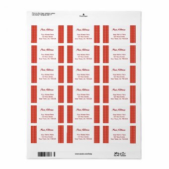 Red New Address Label | Zazzle