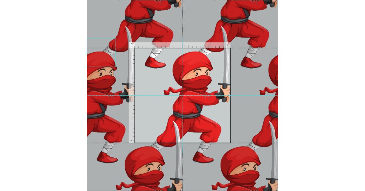 Red Ninja Design Fabric | Zazzle