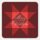 Red Nordic Star Christmas Square Sticker | Zazzle