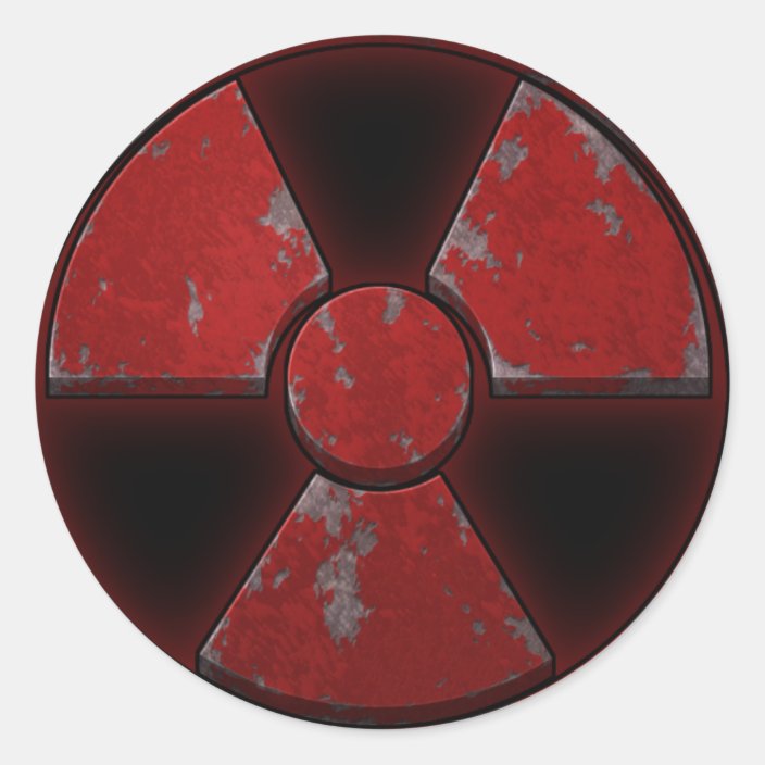 Red Nuke Classic Round Sticker | Zazzle.com