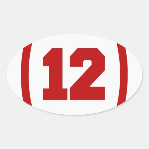 Red Number 12 Football Sticker | Zazzle