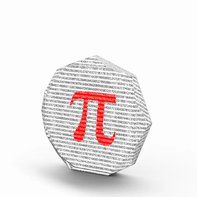 Red Number pi is a mathematical constant symbol Award | Zazzle