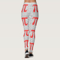 Red Number pi is a mathematical constant symbol Leggings | Zazzle