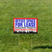 Red Office Space For Lease Sign, Customizable Sign | Zazzle