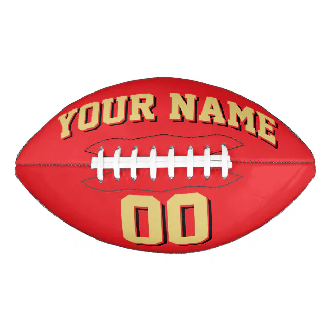 RED OLD GOLD AND BLACK Custom Football | Zazzle