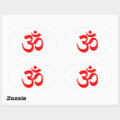 Red Om Symbol Oval Sticker | Zazzle