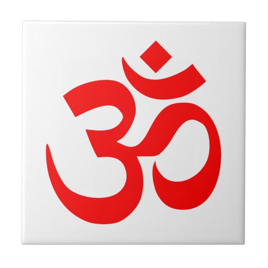 Red Om Symbol Tile | Zazzle.com