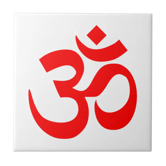 Red Om Symbol Tile | Zazzle