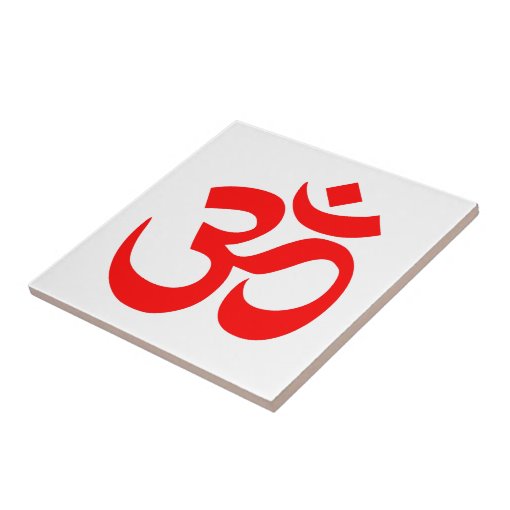 Red Om Symbol Tile | Zazzle
