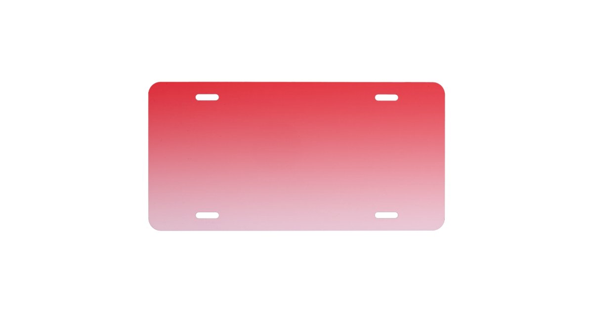 “Red Ombre” License Plate | Zazzle