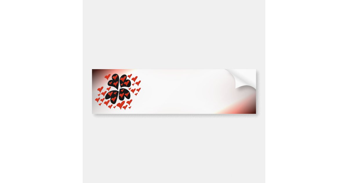 Red on Black Hearts Bumper Sticker | Zazzle